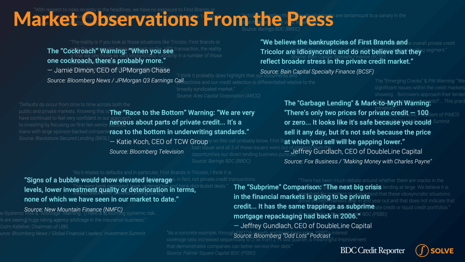 Webinar: BDC Credit at a Turning Point: Are Cracks Forming—and What Does the Data Reveal? | SOLVE